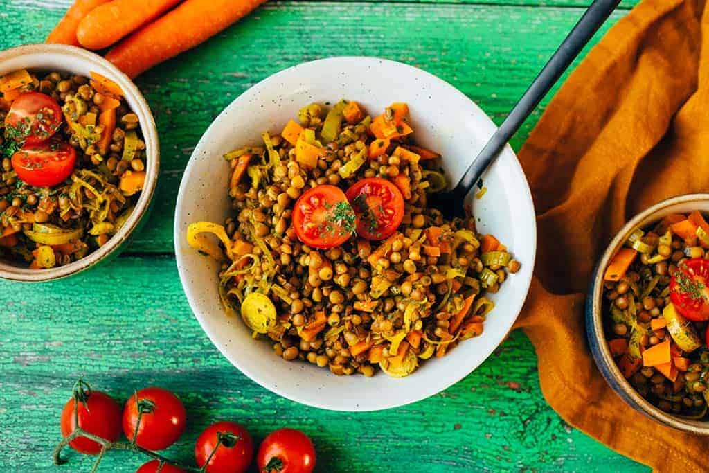 Vegan lentil salad with leeks — VEGANE VIBES
